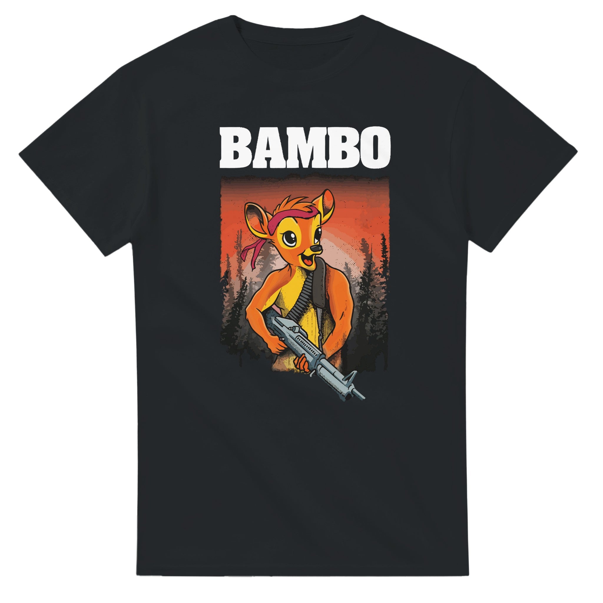 Rambo Movie Bambo Cute Bambi Parody Funny T-Shirt – 101SHIRTS
