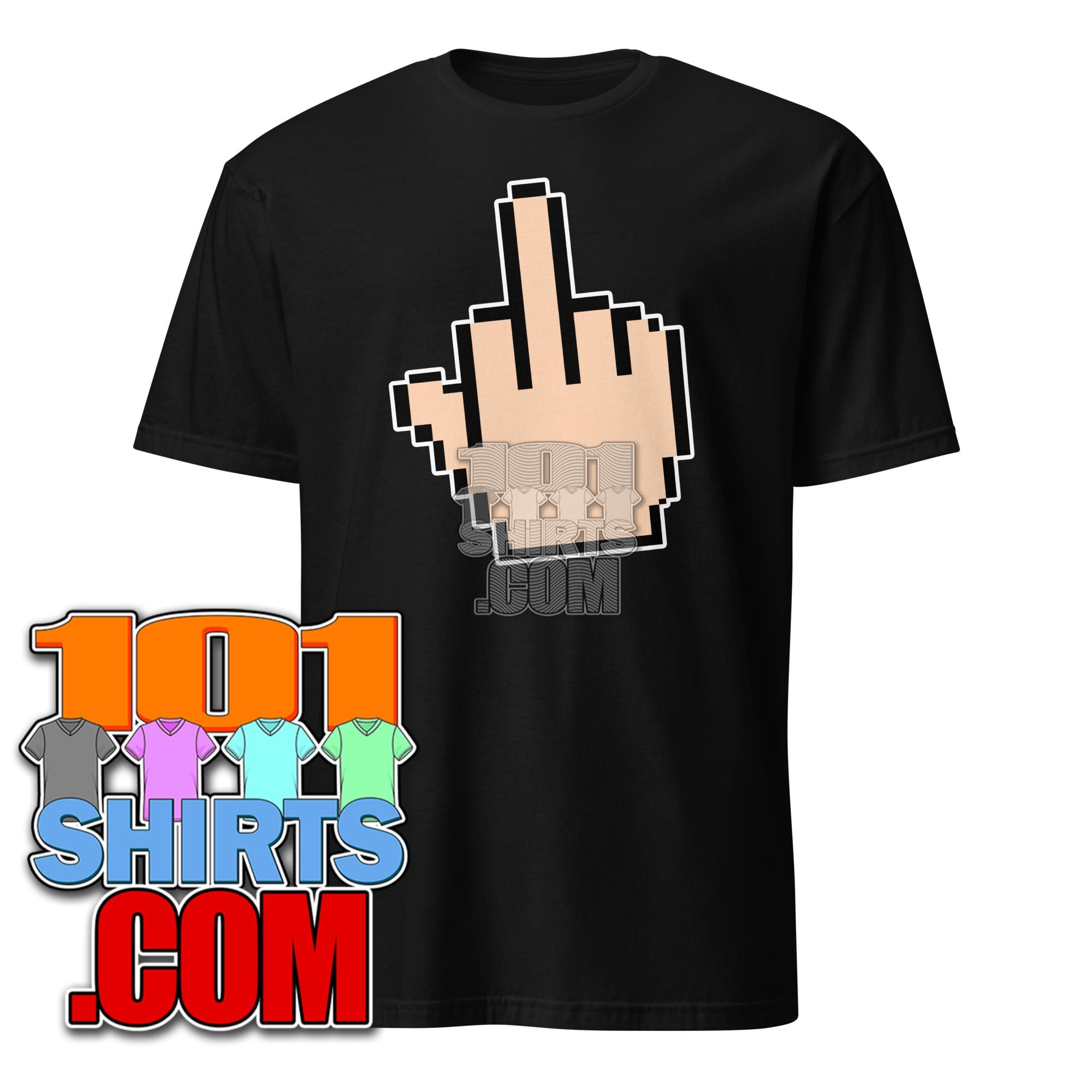 Rude Funny Computer Geeks & PC Nerds Pixel Middle Finger PC Computer M ...